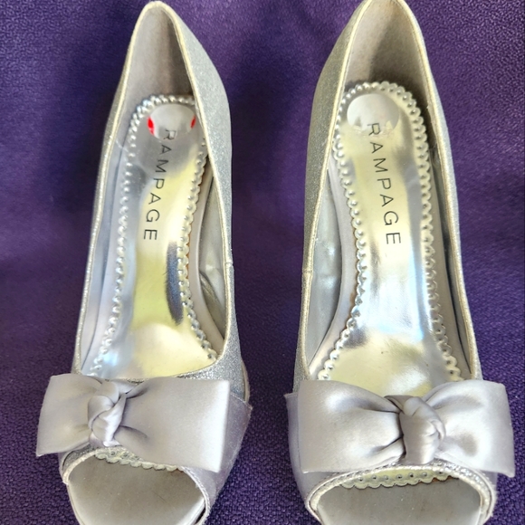 Rampage | Shoes | Rampage Silver Peep Toe Pumps 6m | Poshmark